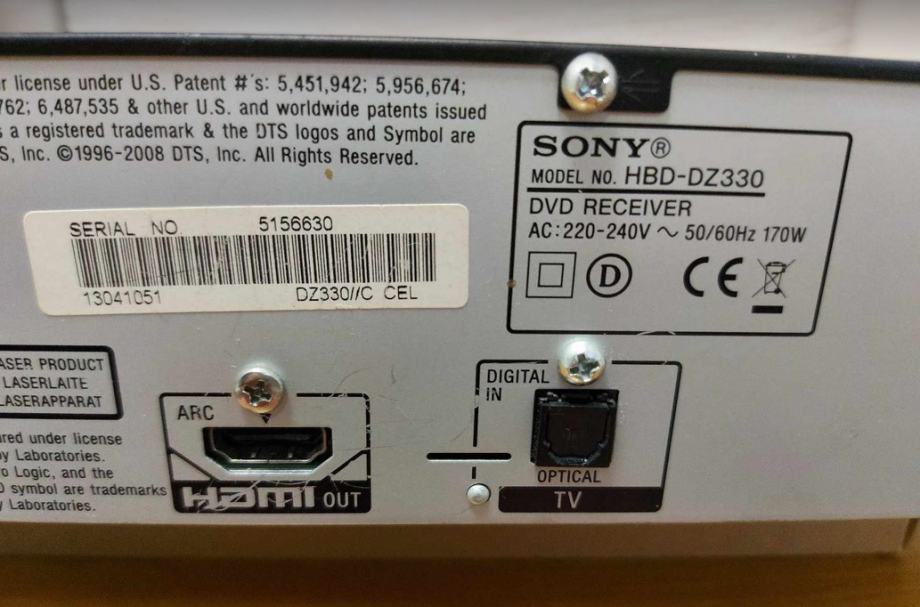 5.1 HIŠNI KINO SONY /USB, DivX, HDMI,DVD/CD...../ + ZVOČNIKI