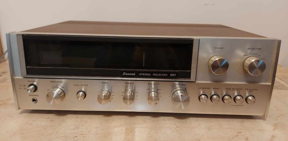 SANSUI HI-FI VINTAGE KOMPLET: RECEIVER-GRAMOFON-ZVOČNIKI