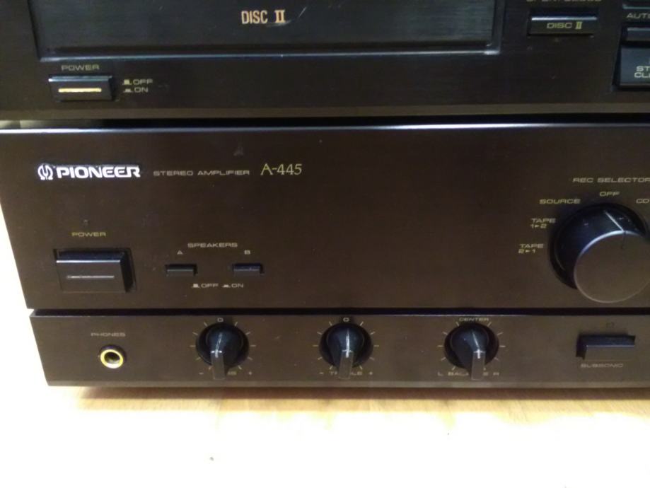 VINTAGE HI-FI OJAČEVALEC PIONEER A-445, DVOJNI CD PLAYER+TUNER PIONEER
