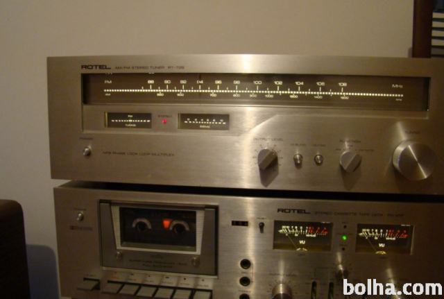 Vintage ROTEL DC ojačevalec RA 714, tuner RT 726 in RA25F