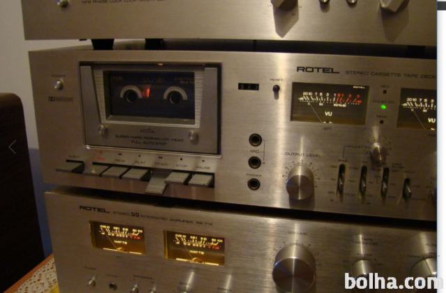 Vintage ROTEL DC ojačevalec RA 714, tuner RT 726 in RA25F