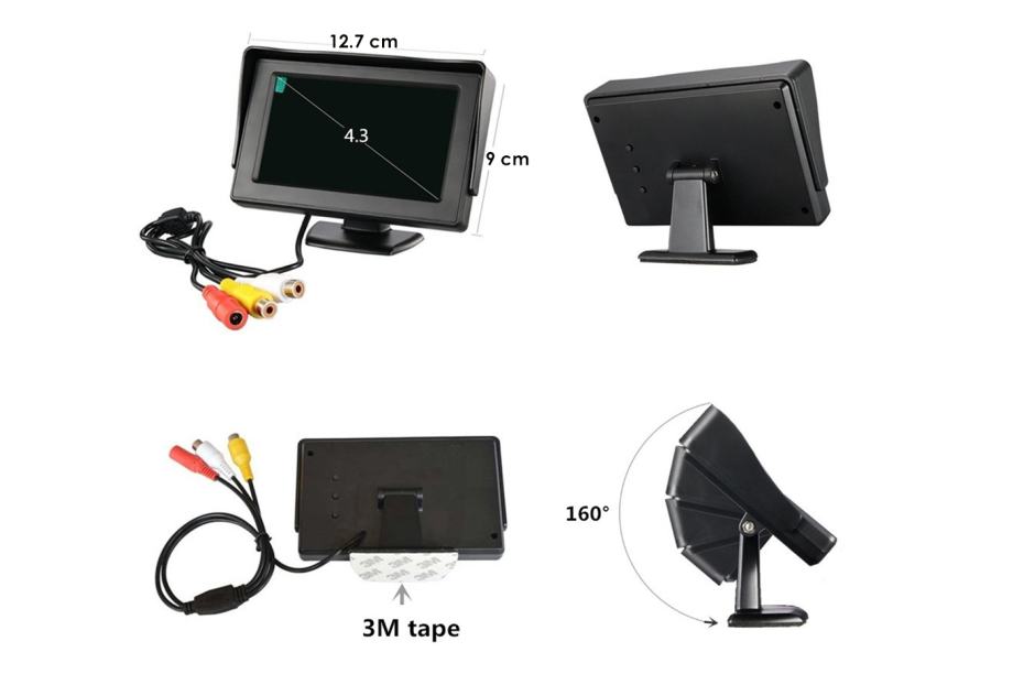 LCD MONITOR 4,3 INCH, KAMERA ZA VZVRATNO VOŽNJO, ZASLON