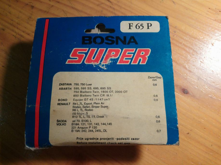 Svečke za starodobnika Zastava: Super Bosna F 65 P