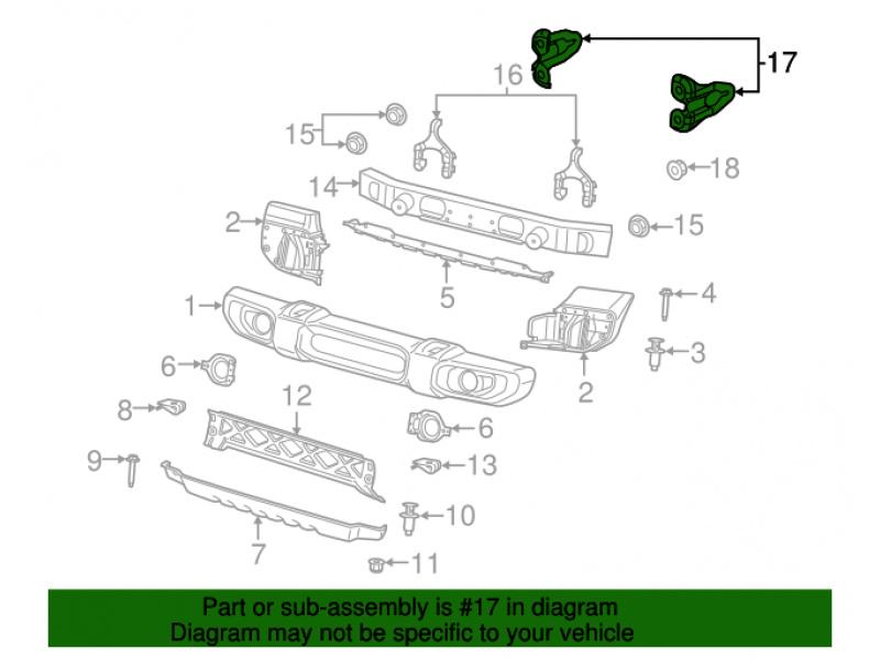 2018-2022 Jeep Wrangler Front Bumper Reinforcement (68312946AB)