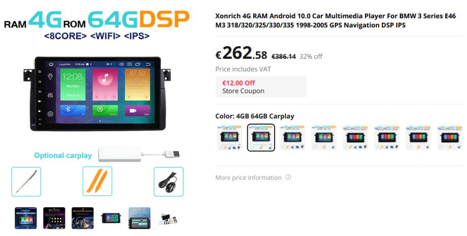 E46 Android avtoradio