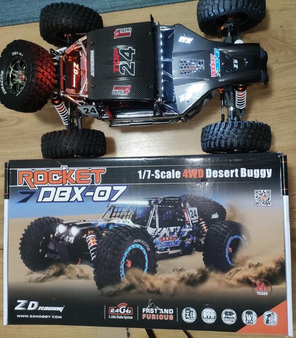 ZD Racing DBX-07 1:7 fiber grey 80km/h 4x4 avto ESC 150a brushle
