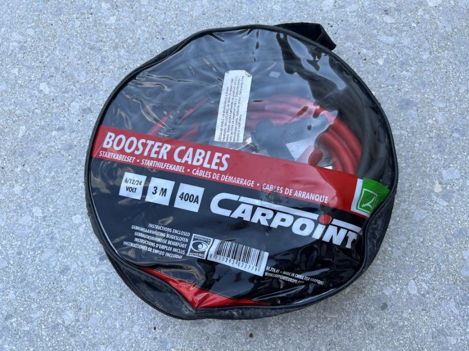 Carpoint zagonski kabli 400A, jeklene kleme, 3m dolžine