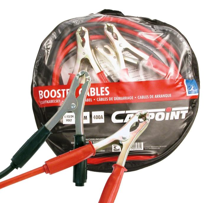 Carpoint zagonski kabli 400A, jeklene kleme, 3m dolžine
