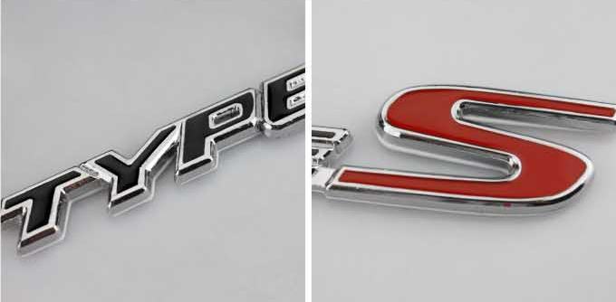 Honda Type-S emblem logo krom SET