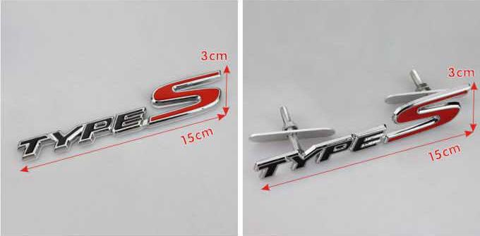 Honda Type-S emblem logo krom SET
