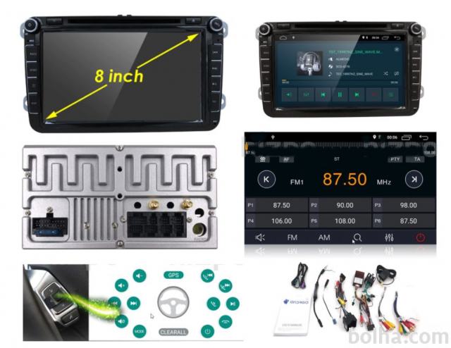 Smart Avto Android 8.1 Radio 2G/16G LCD 8col VW Škoda Seat