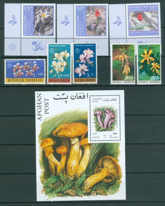 Azija 1993, 1997, 2001 flora 3 serije in blok MNH**