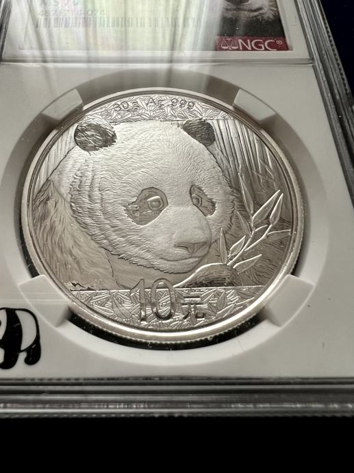 1 oz SREBRNIK Kitajska Panda 2018 NGC MS70 FIRST DAY OF ISSUE (otaku)