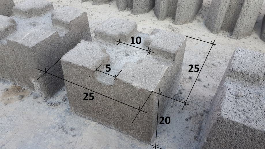 Betonski podstavek za podest, 25x25x20 cm (za leseno teraso, itd...)