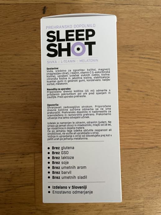 Naravno prehransko dopolnilo za lažje spanje Sleep Shot