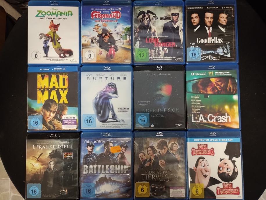 BLU-RAY filmi, risanke, 38 kom.