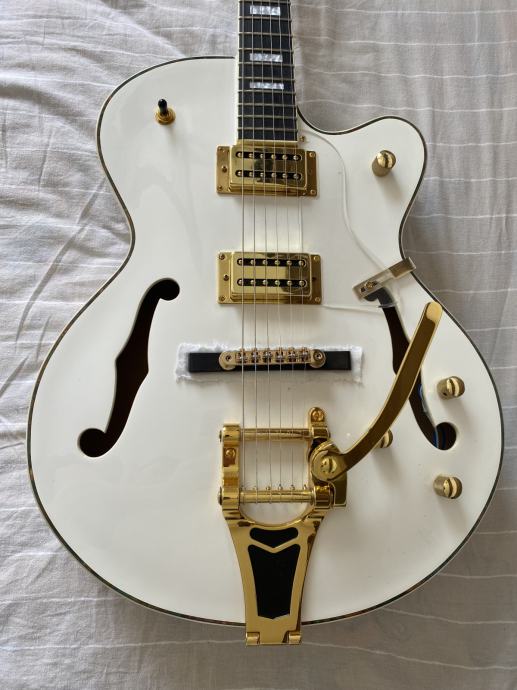 Harley Benton BigTone Trem White - hollow body jazz kitara