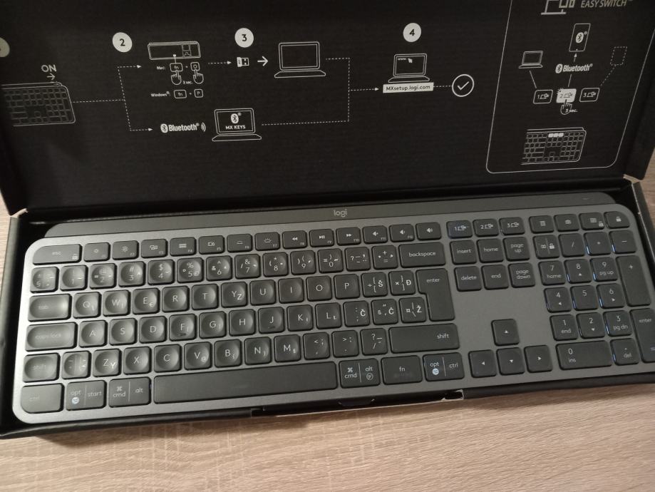LOGITECH MX KEYS PLUS brezžična/žična tipkovnica