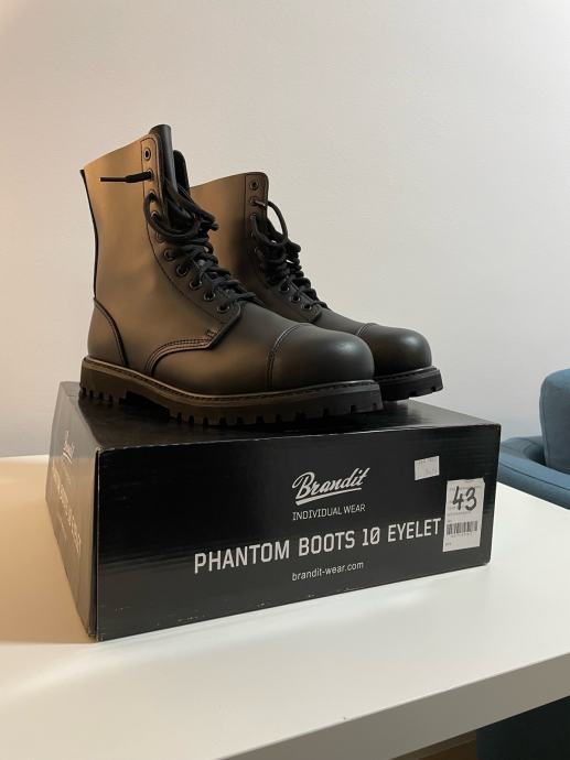 NOVI Phantom Boots 10 Eyelet (št. 43) črni usnjeni bulerji