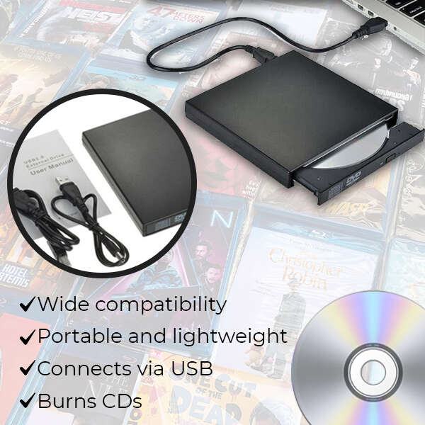 Prenosni zunanji pogon CD-DVD zapisovalnik USB