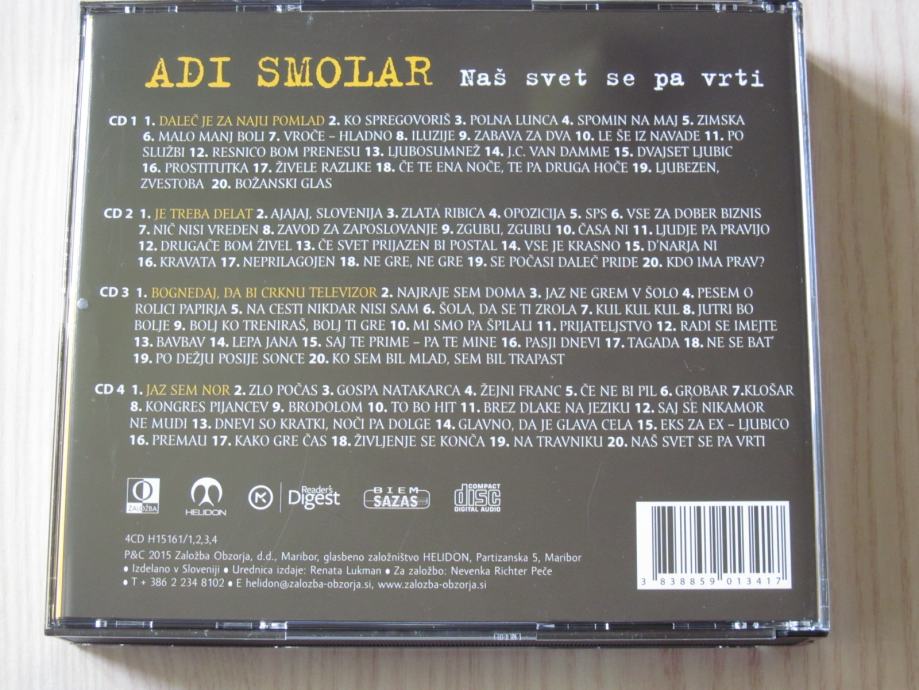 ADI SMOLAR - Naš svet se pa vrti (4x cd)