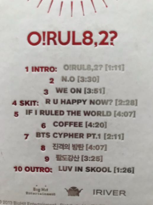 BTS album: O!RUL8,2?