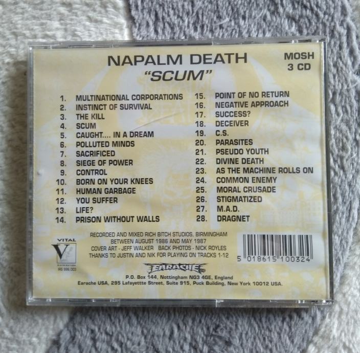 NAPALM DEATH - SCUM CD death metal grindcore REDKO