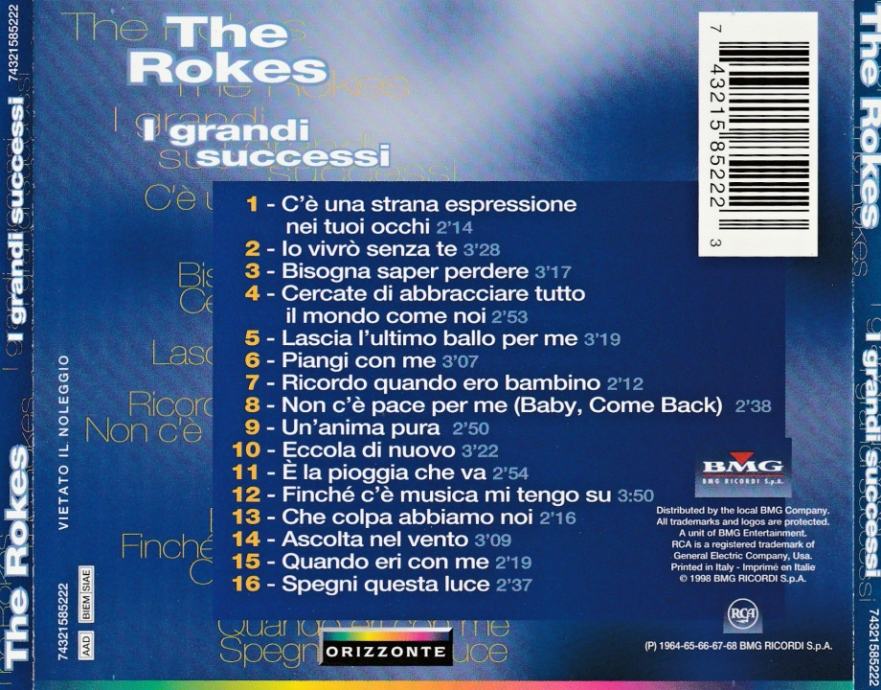 The Rokes ‎– I Grandi Successi (CD)