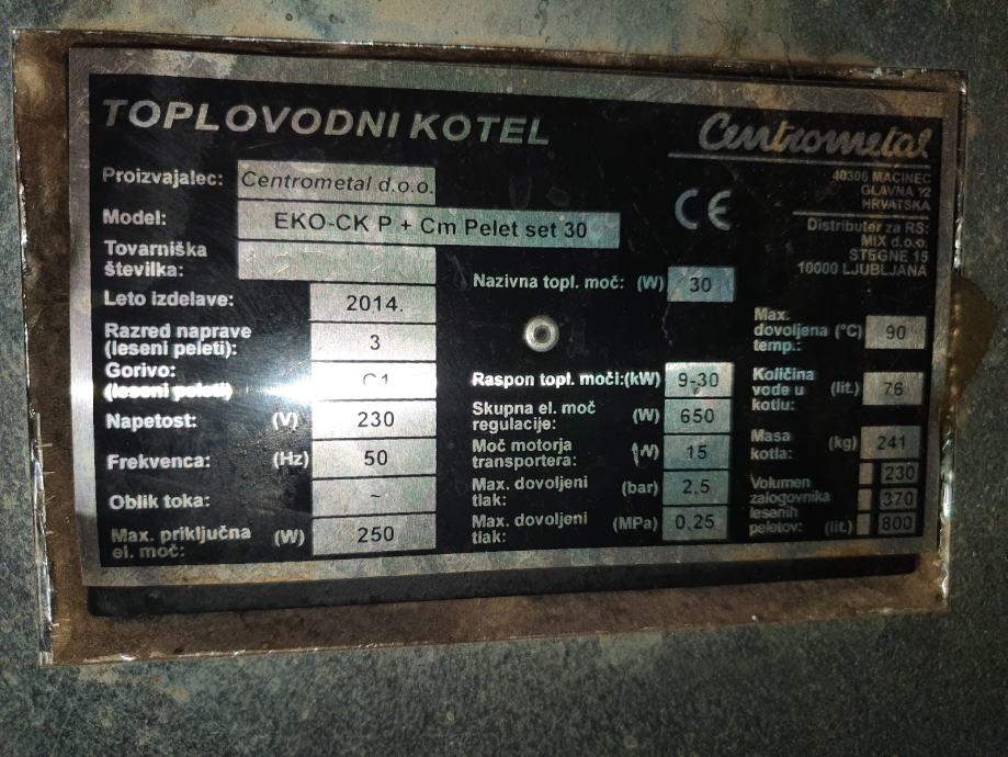Centrometal EKO-CK P +Cm Palet set 30 + Toplotna za sanitarno vodo zn