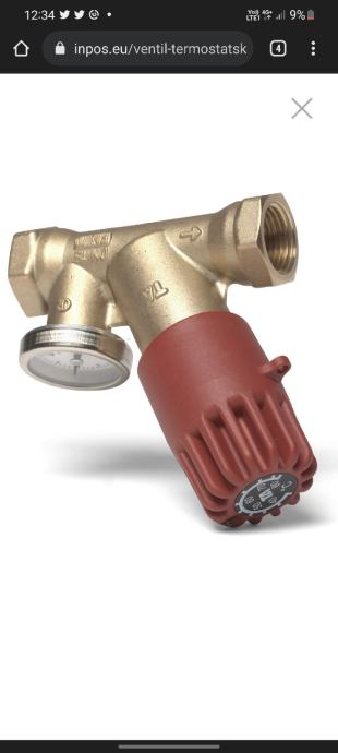 VENTIL TERMOSTATSKI REGULACIJSKI TA-THERM 1/2 DN15 35 °-80°