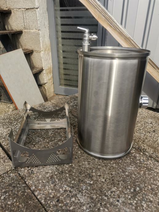 NOVO Inox sod 16L ležeči z inox podstavkom