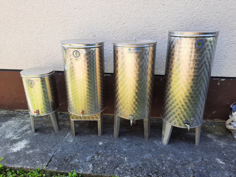 Sod za vino 30L, 80L, 100L INOX s pipico