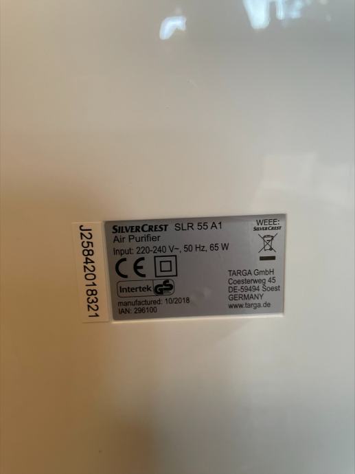 Prodam čistilec zraka SILVERCREST SLR 55 A1
