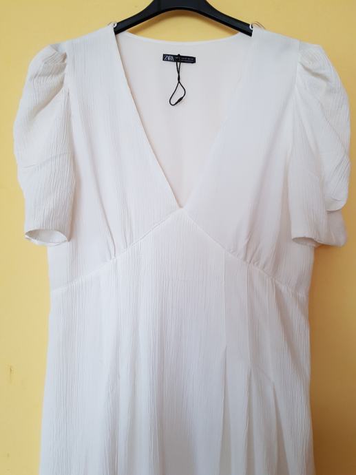 ZARA MAXI BELA OBLEKA Z ETIKETO 42/44
