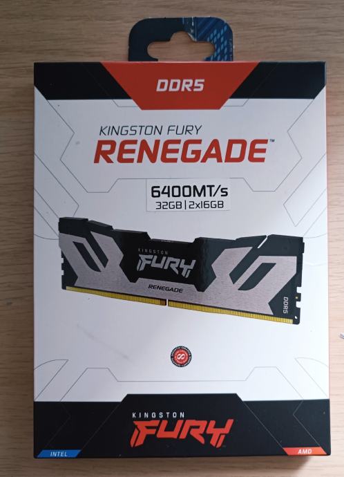 RAM kit Kingston Fury Renegade Silver DDR5 32GB (2x16), 6400MT/s CL32