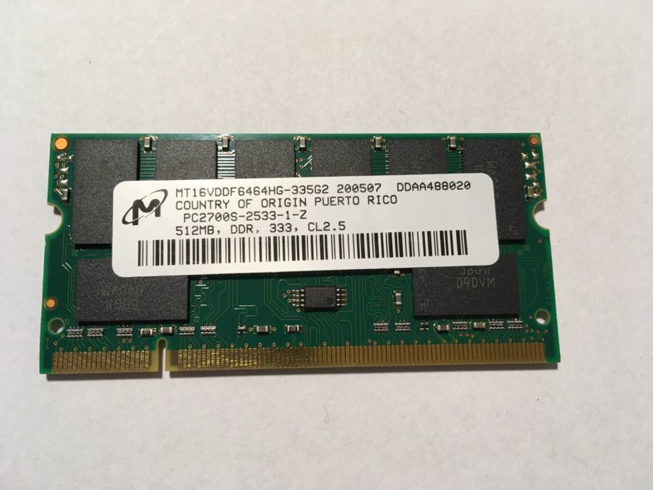 DDR SDRAM 512MB 333MT/s 200-SODIMM