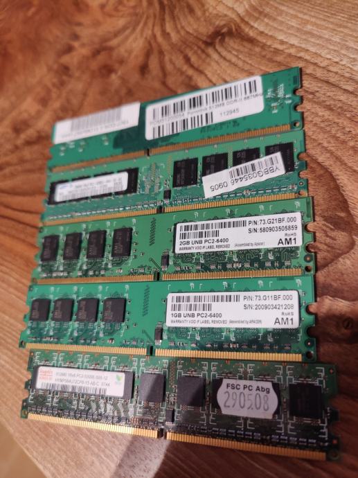 DDR2 ram 1gb, 2gb, 2x 512MB