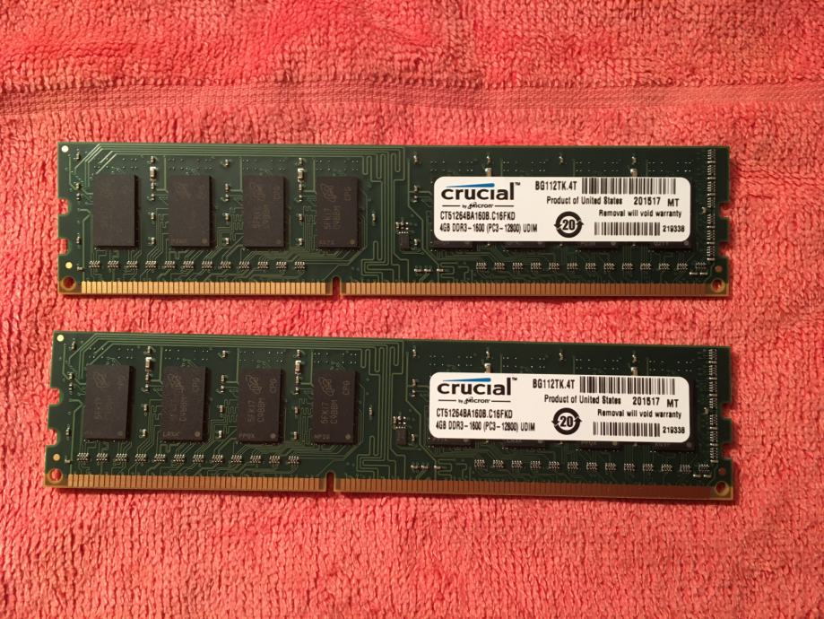 RAM DDR3 8GB (2x4GB) Crucial 1600