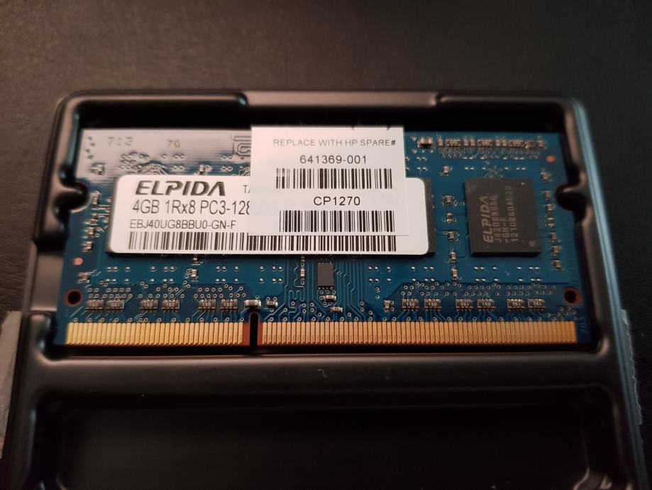4GB DDR3 1600MHz 1Rx8 PC3-12800S Elpida Sodimm (za prenosnike)