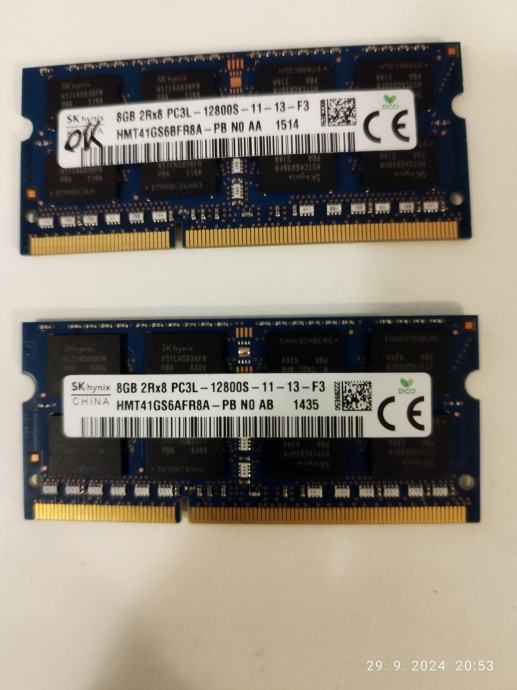 POMNILNIK SPOMINSKI MODUL 2X8GB OZ 16GB DDR3 RAM, ZA PRENOSNIK-DOSTAVA