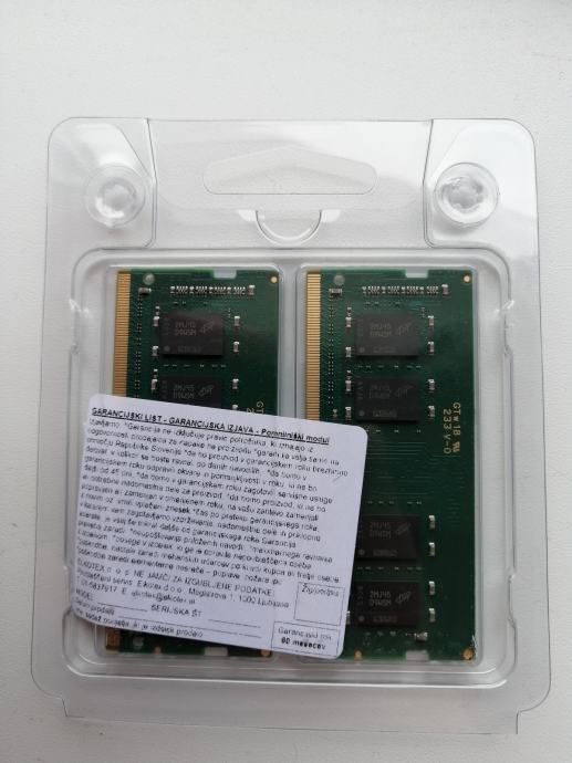 Crucial RAM 2x8 GB SODIMM DDR4 2666MTs, CL19, 1.2V