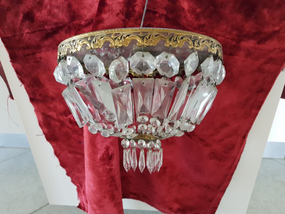 STROPNA LUČ - LESTENEC - KRISTAL IN MEDENINA