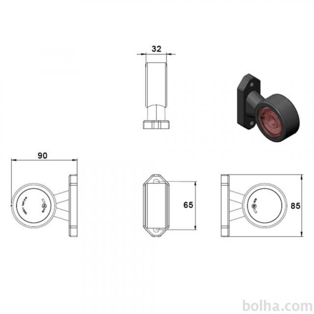 Stranska luč LED Horpol LD721 - kratka