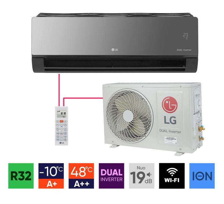 LG klima naprava Artcool Mirror (AC24BK.NSK / AC24BK.U24) + MONTAŽA