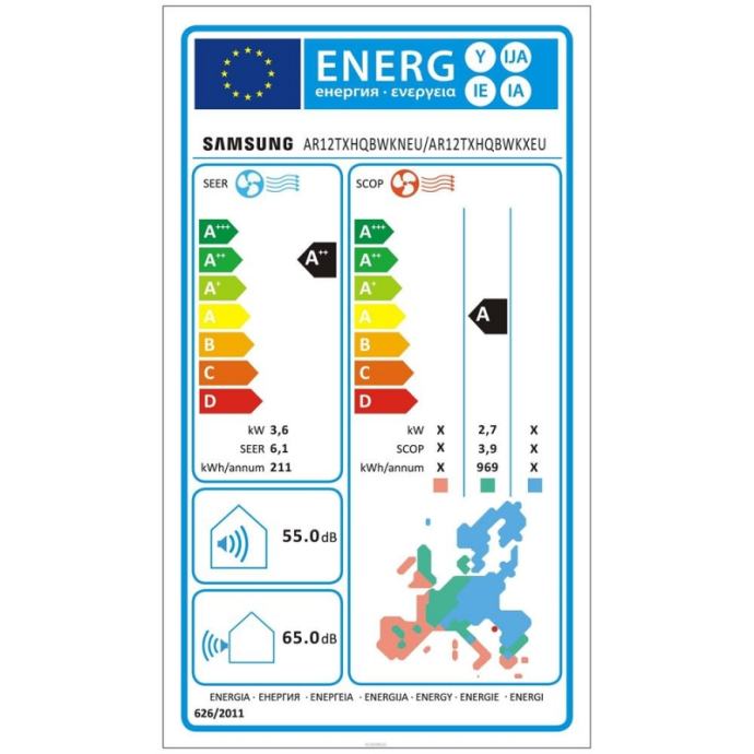 SAMSUNG klimatska naprava AR12MLB 3.5KW/3.8KW HLAJENJE/GRETJE