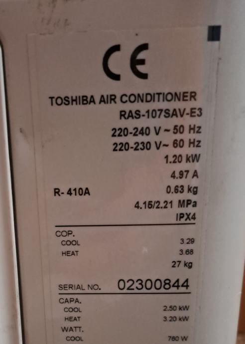 Zunanja enota TOSHIBA RAS-107SAV-E3
