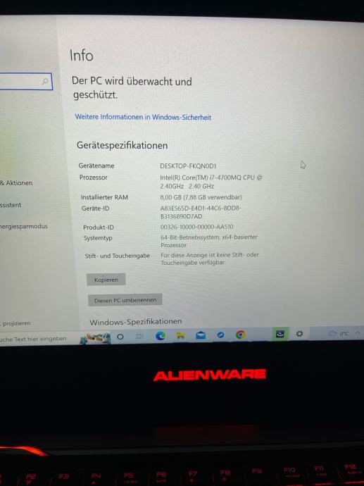 Alienware 14r3 i7 4700, nvidia GT 750m, 12 GB RAM,256GB SSD + 750GB
