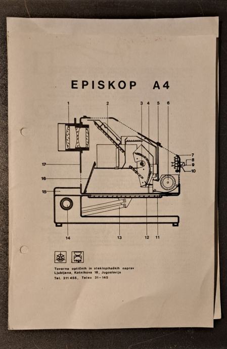 Episkop projektor Iskra Vega A4