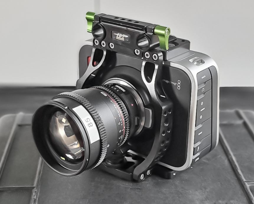 Blackmagic Cinema Camera 2.5K MFT + Metabones speed booster + peli