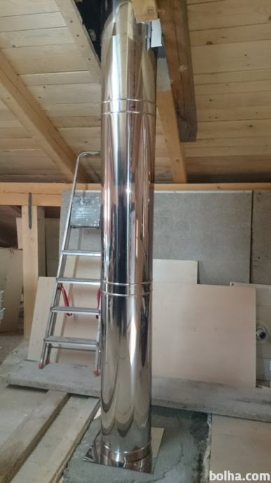Inox dimnik troslojni fi 160 - 4 metre z MONTAŽO 1.050€